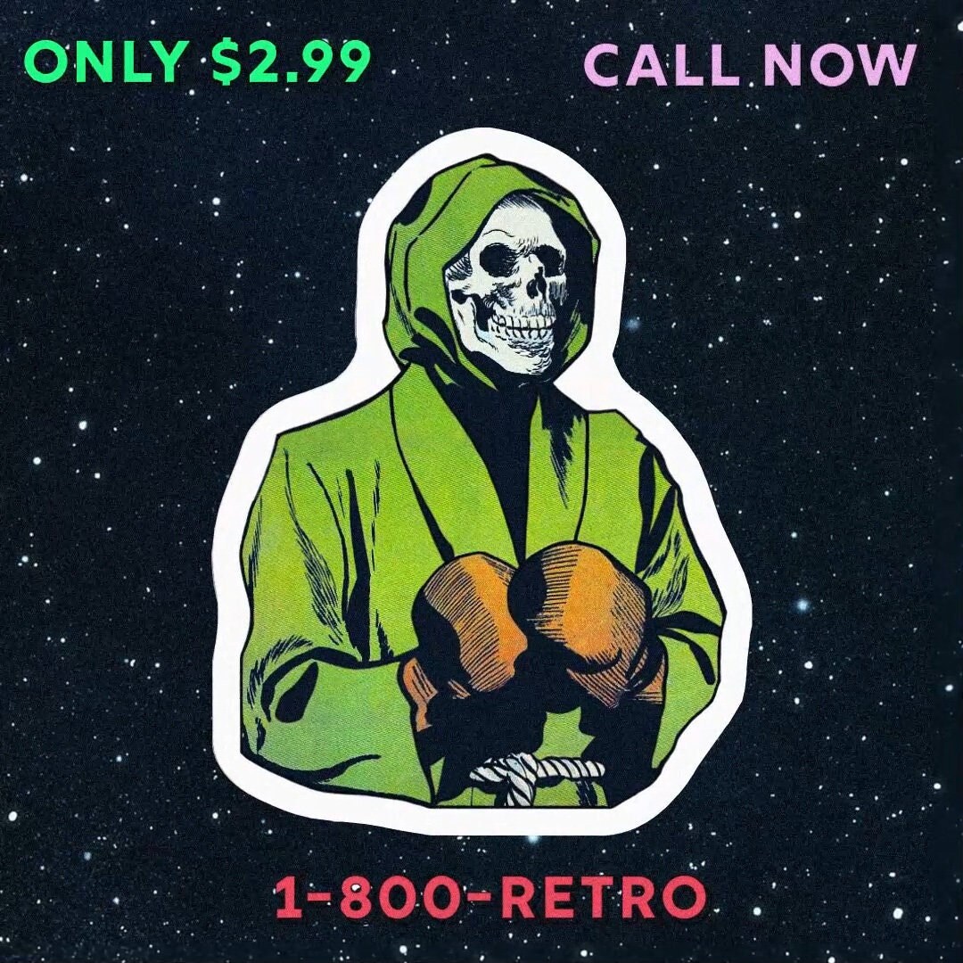 Skull Boxer, Digital Sticker Pack, Vintage Artwork, Comic Book Art ...