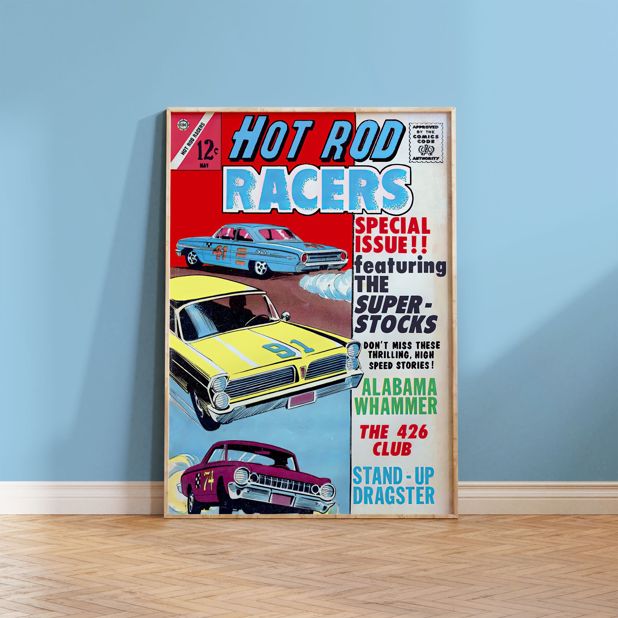 Hot Rod Racers, Comic Book Poster, Racing Artwork, Vintage Wall Art ...