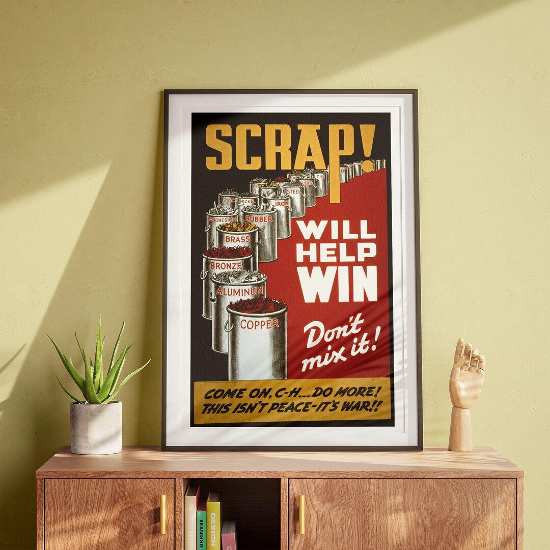 Scrap PSA, Vintage Wall Art, World War Two, Classic Poster, Retro Art ...