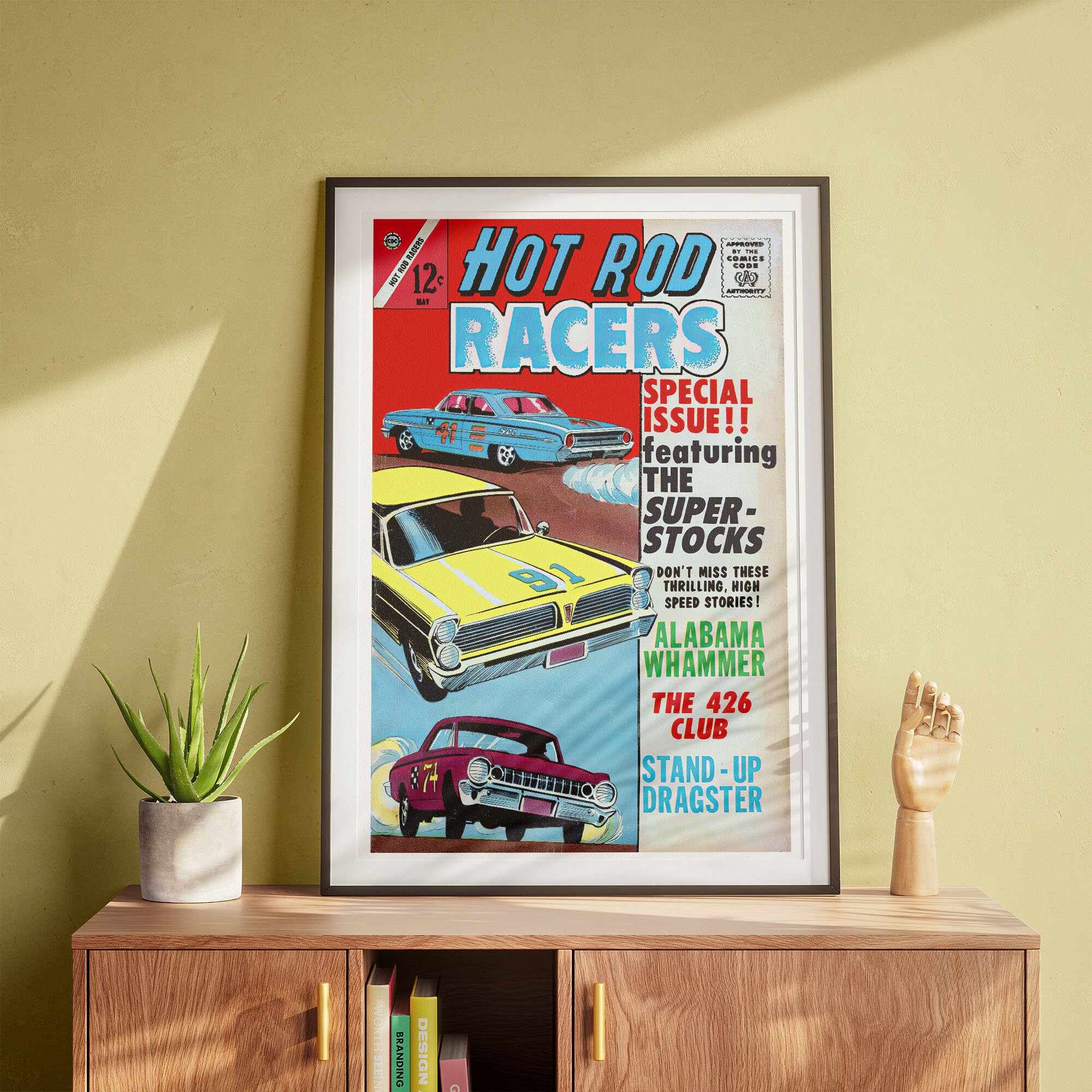 Hot Rod Racers, Comic Book Poster, Racing Artwork, Vintage Wall Art ...