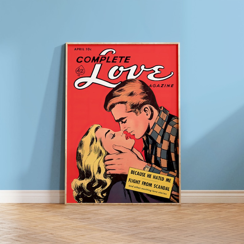 Complete Love Magazine, Vintage Wall Art, Comic Book Poster, True Love ...