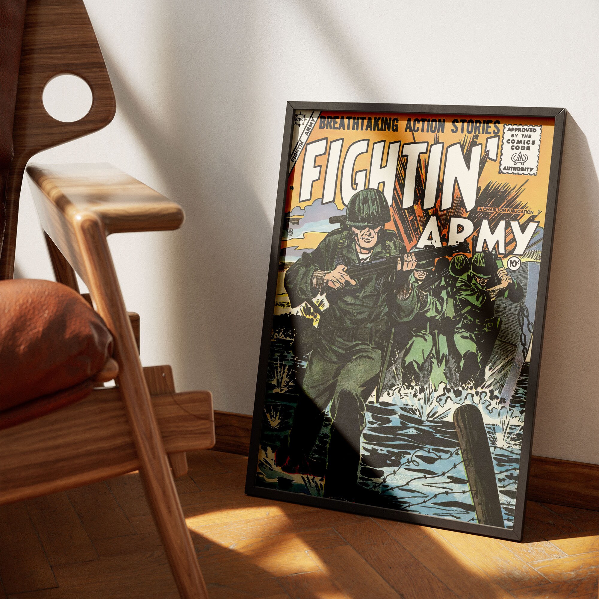 Fightin' Army, Vintage Wall Art, World War Two, Comic Book Poster ...