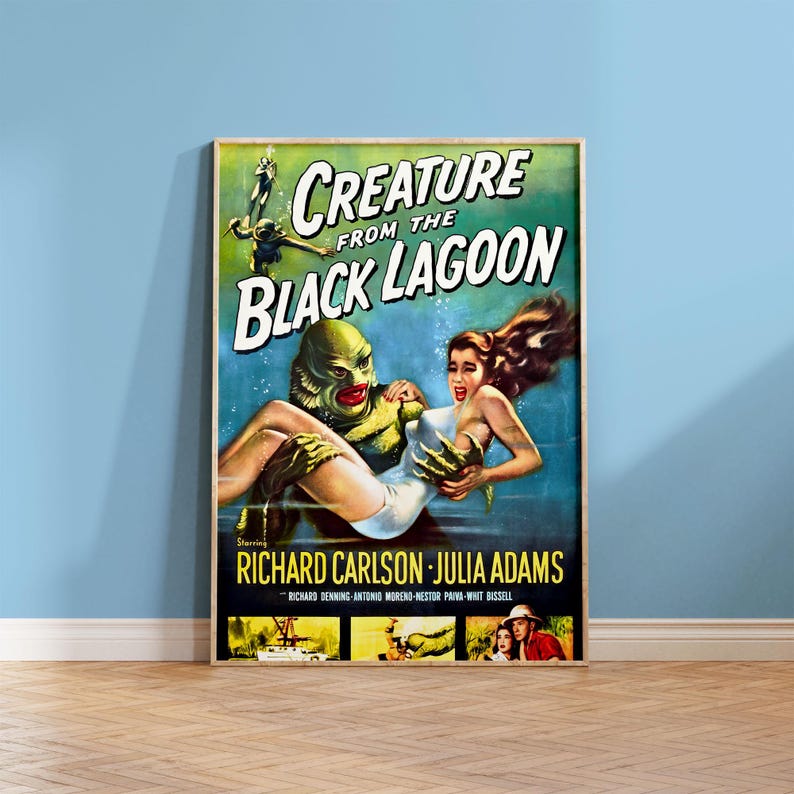 Creature From the Black Lagoon, Vintage Wall Art, Science Fiction ...