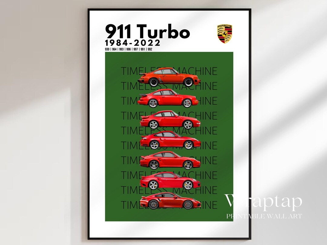 Porsche 911 Turbo Evolution Poster Car Art Wall Decor for Car ...