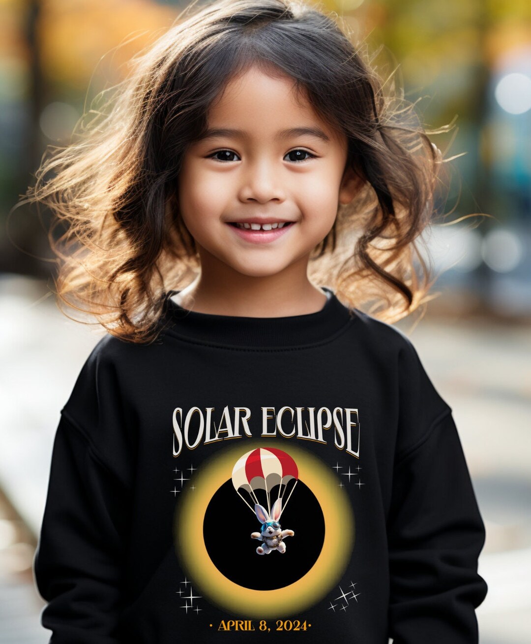 Funny Bunny Rabbit in Parachute, Solar Eclipse, April 8, 2024, Youth ...