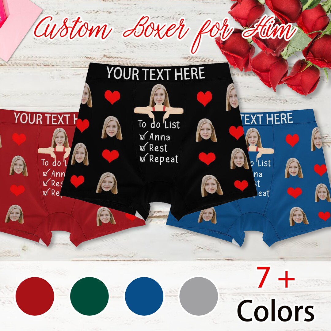 Customize Face Underwear Personalized Men's Boxer With - Etsy