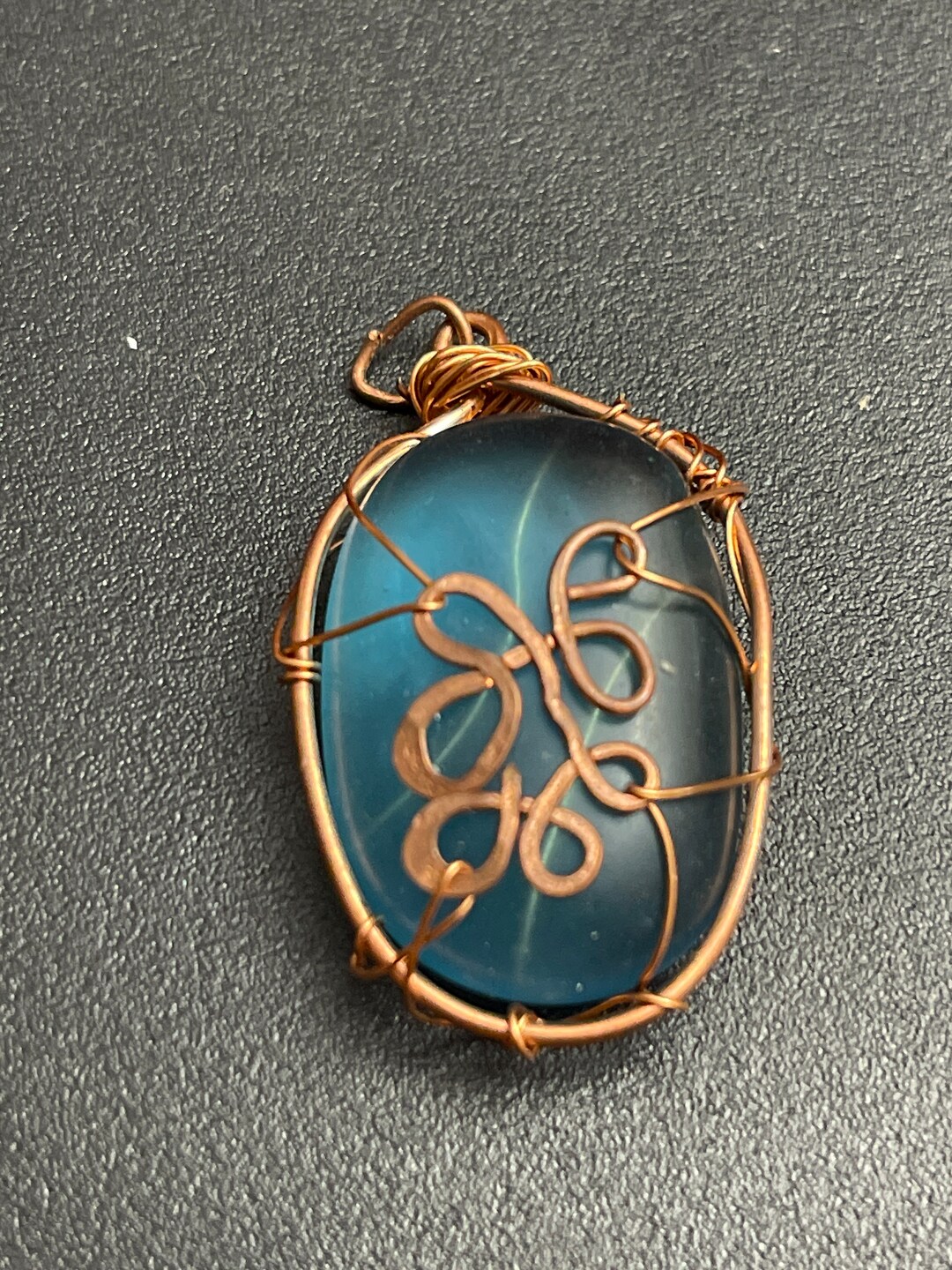 Copper Wire Wrapped Sea Glass Cabachon - Etsy