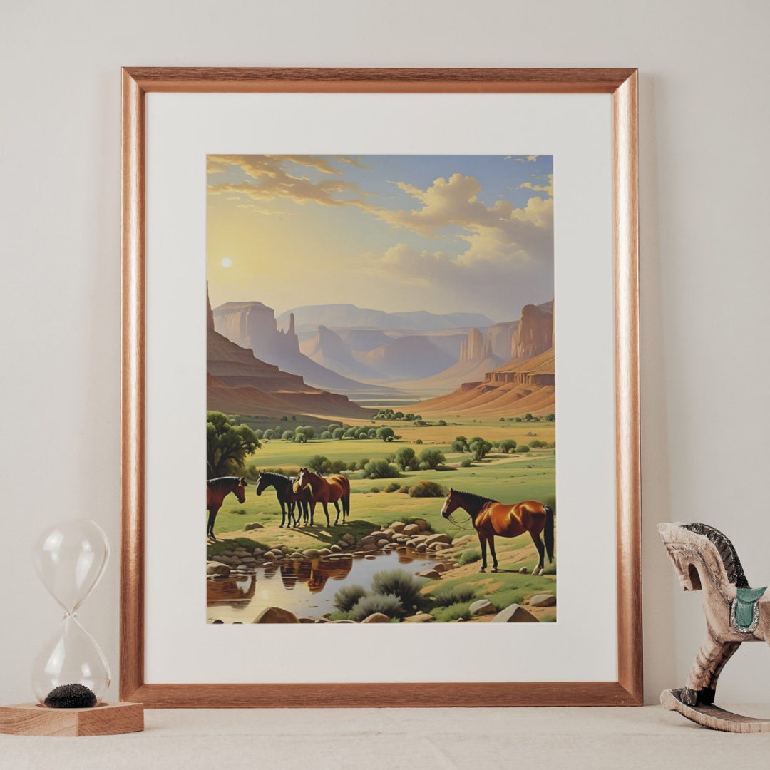 DIGITAL DOWNLOADABLE PRINT, Rustic Western Print, Western Landscape ...