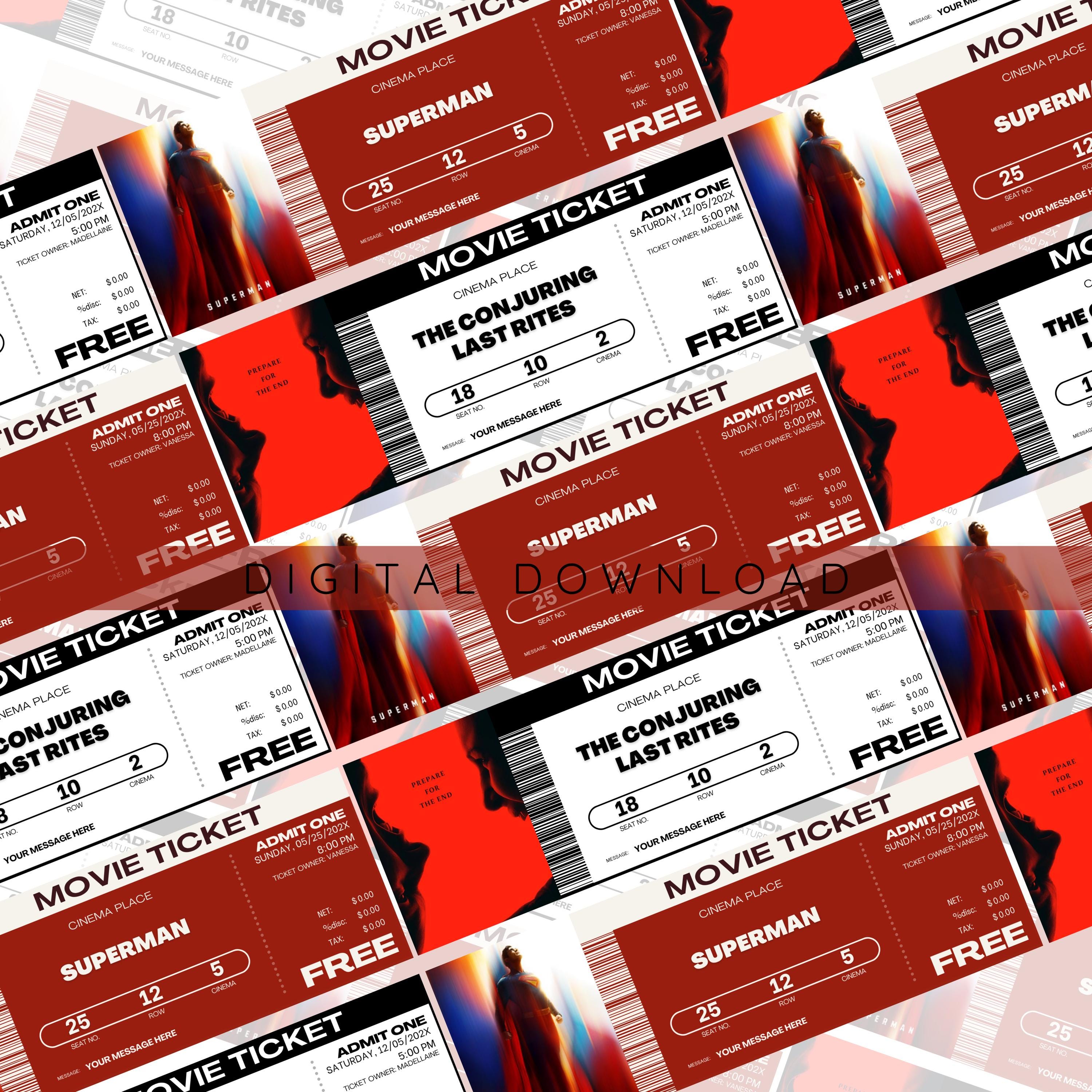 Editable Movie Ticket Template: Surprise Gift, Date Night Voucher ...