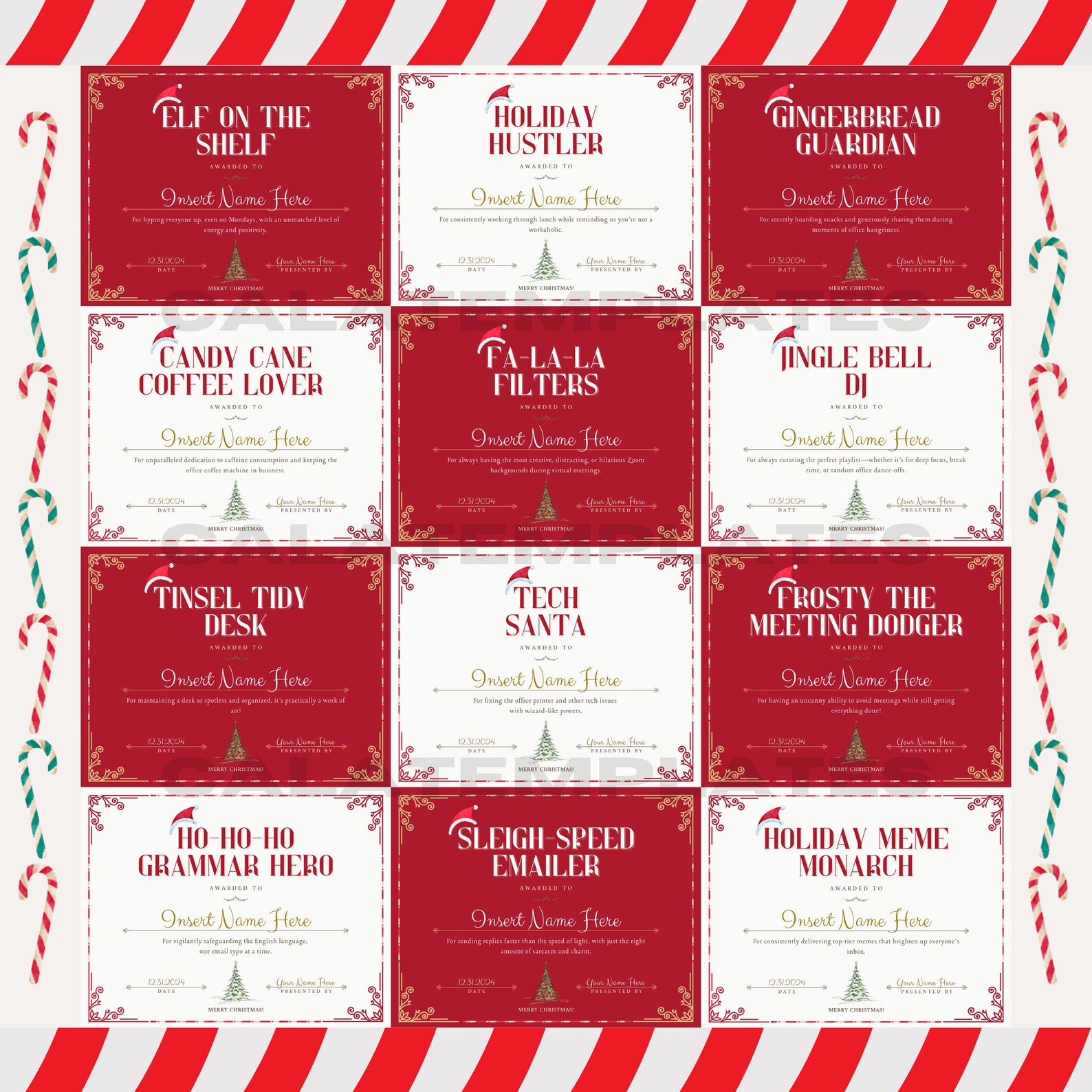 Employee Christmas Appreciation Award Certificates, Printable Funny ...