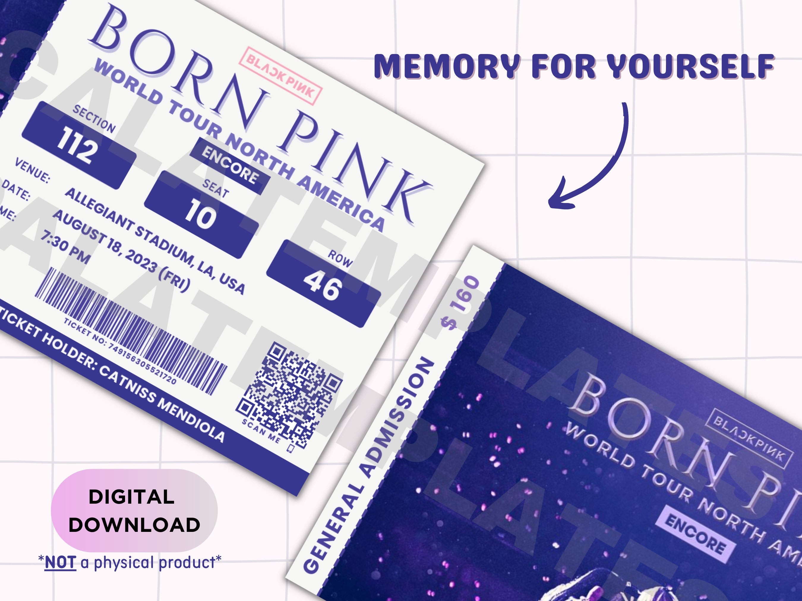 Blackpink Born Pink World Tour Ticket Canva Template Printable Editable ...