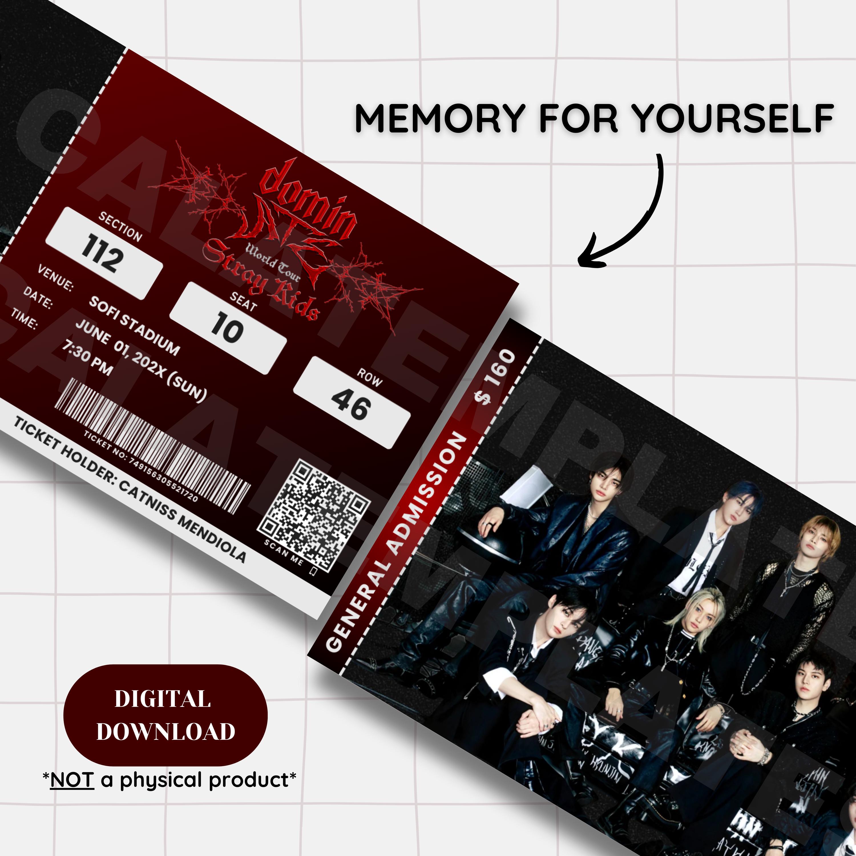 Printable Stray Kids Dominate Concert Ticket Canva Template, Dominate ...
