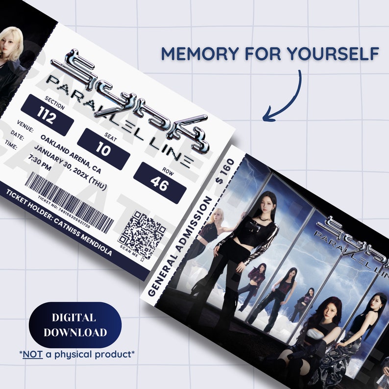 Editable Aespa Synk Parallel Line Concert Ticket Canva Template KPOP ...