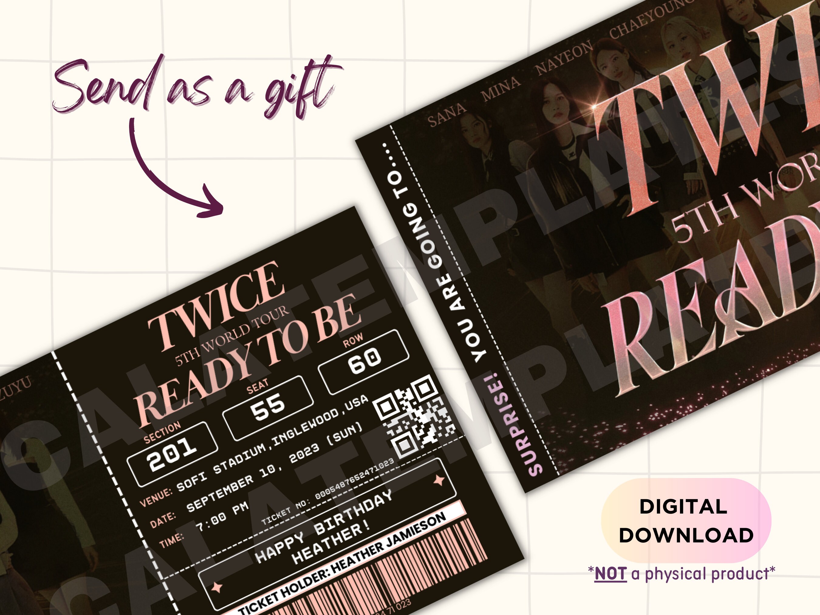 Printable TWICE Ready to Be Concert Ticket Template Canva Editable ...
