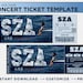 SZA SOS Tour Konzertkarte Canva Template Ticket Überraschungsgeschenk ...