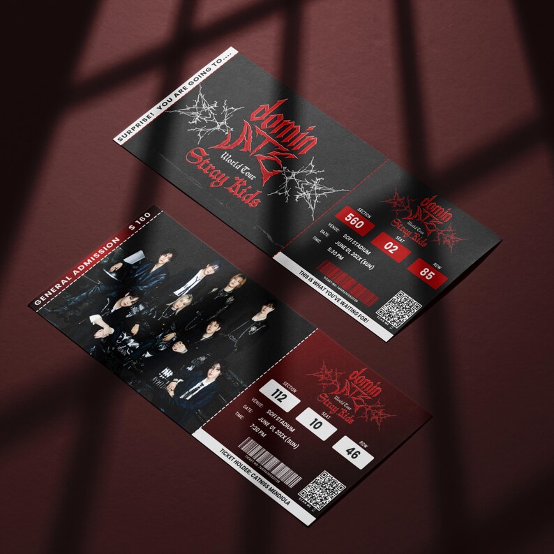 Printable Stray Kids Dominate Concert Ticket Canva Template, Dominate ...