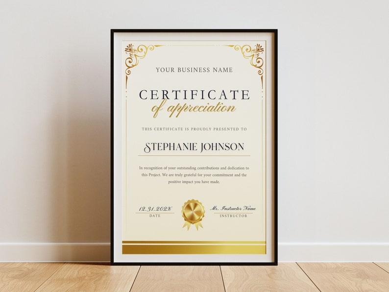 Certificate of Appreciation Printable Template Awards for Work, School ...