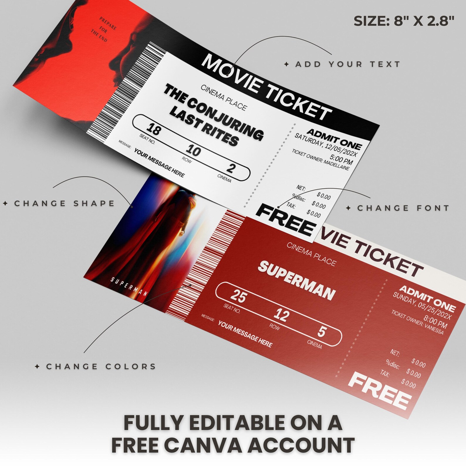 Editable Movie Ticket Template: Surprise Gift, Date Night Voucher ...