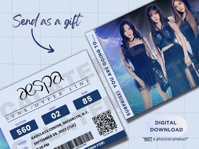 Aespa Synk Hyperline Concert Ticket Editable Canva Template KPOP ...