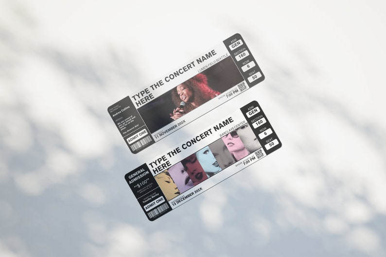 Editable Concert Ticket Template Keepsake Surprise Gift Idea, Canva ...