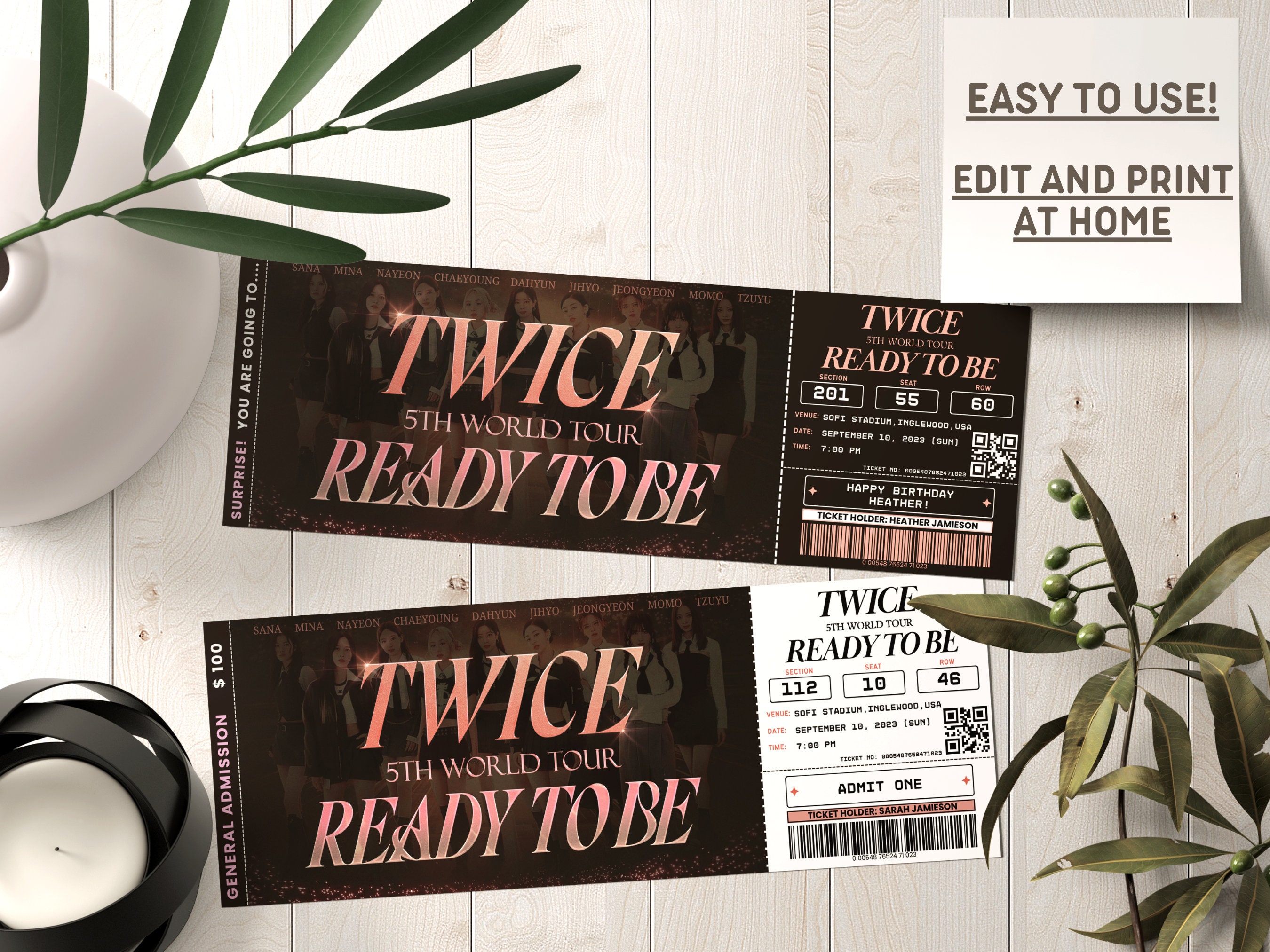 Printable TWICE Ready to Be Concert Ticket Template Canva Editable ...