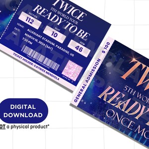 TWICE Ready to Be Once More Concert Ticket Template Canva Editable ...