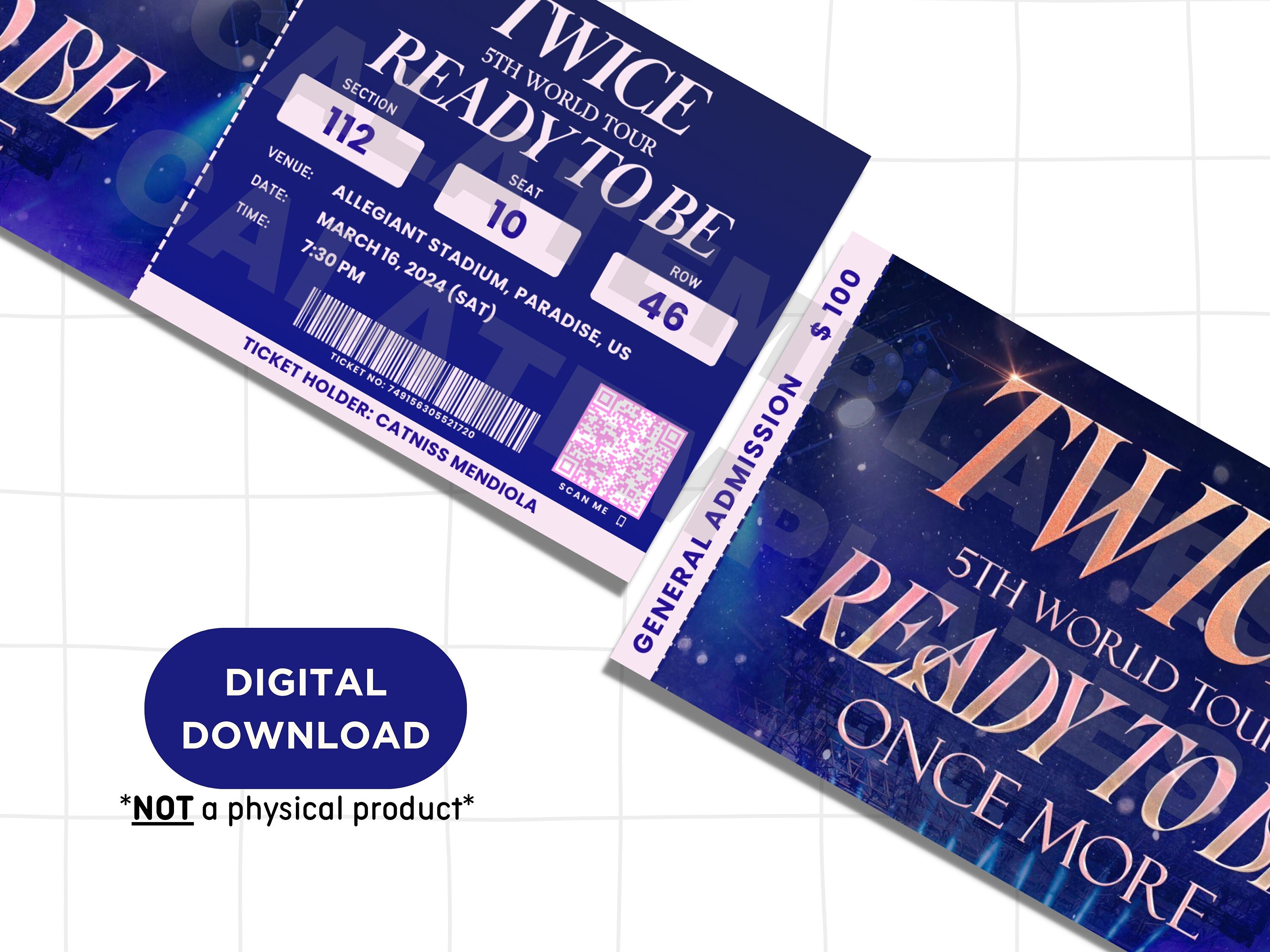 TWICE Ready to Be Once More Concert Ticket Template Canva Editable ...