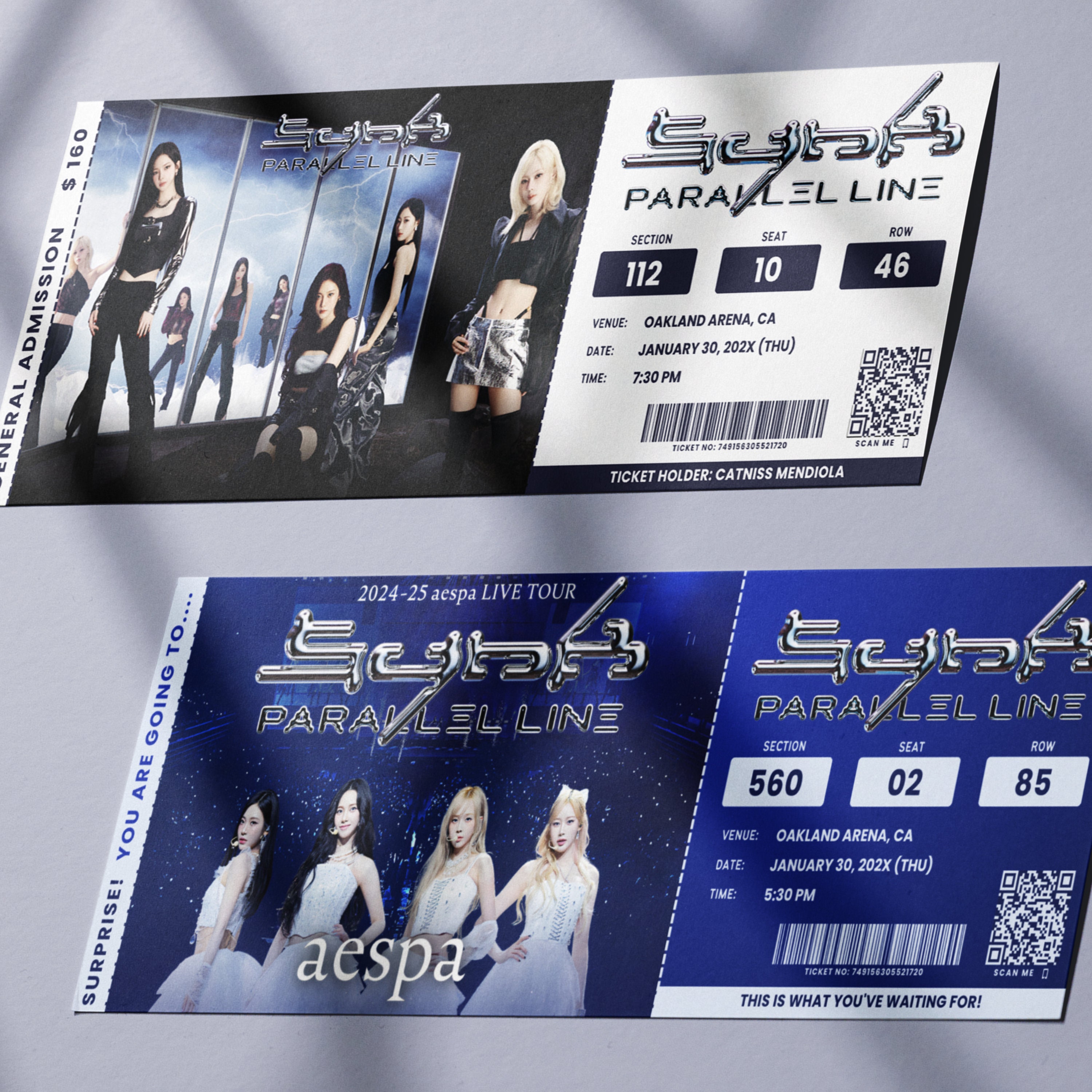 Editable Aespa Synk Parallel Line Concert Ticket Canva Template KPOP ...