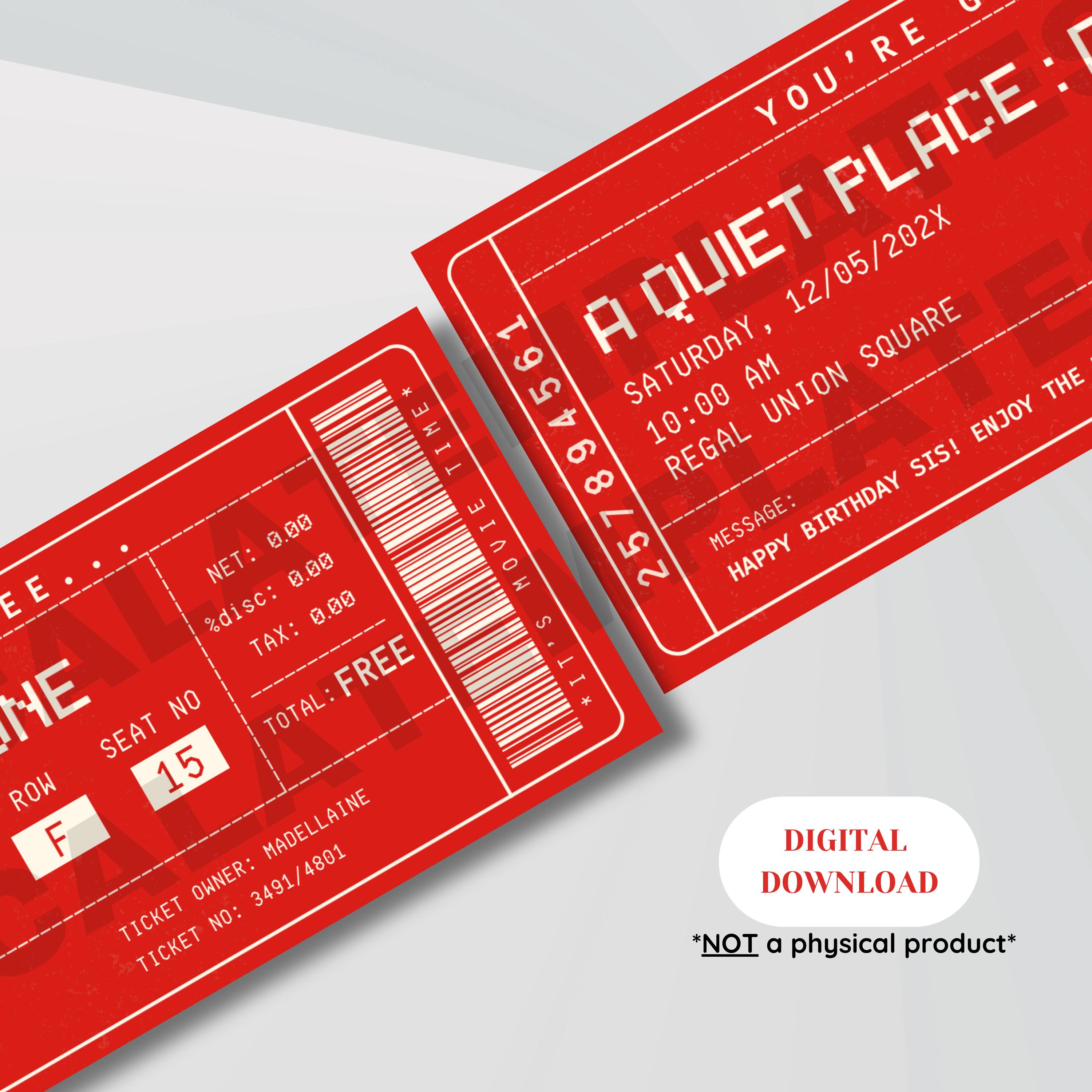 Surprise Gift Movie Ticket Printable, Date Night Idea Movie Canva ...