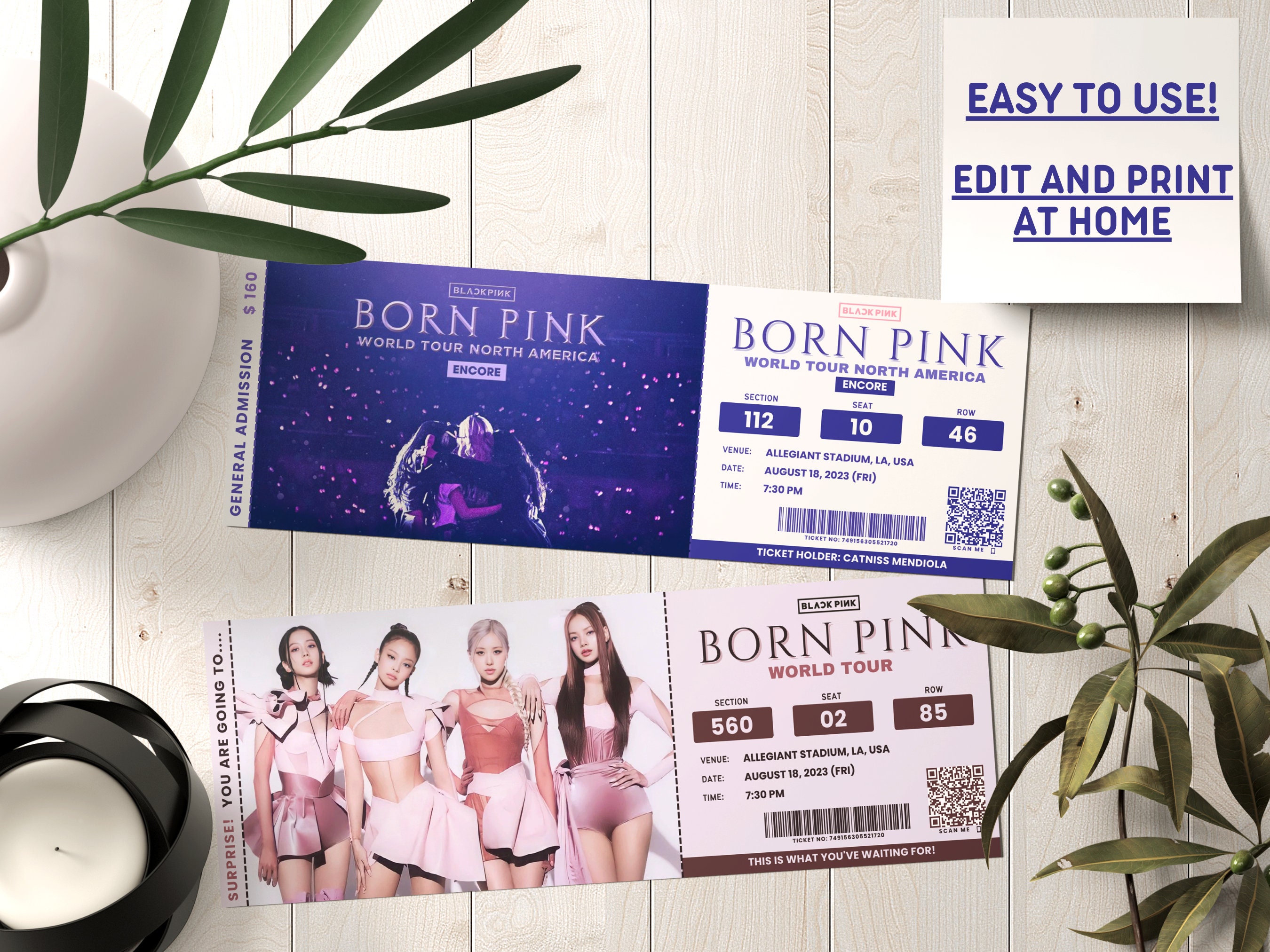Blackpink Born Pink World Tour Ticket Canva Template Printable Editable ...