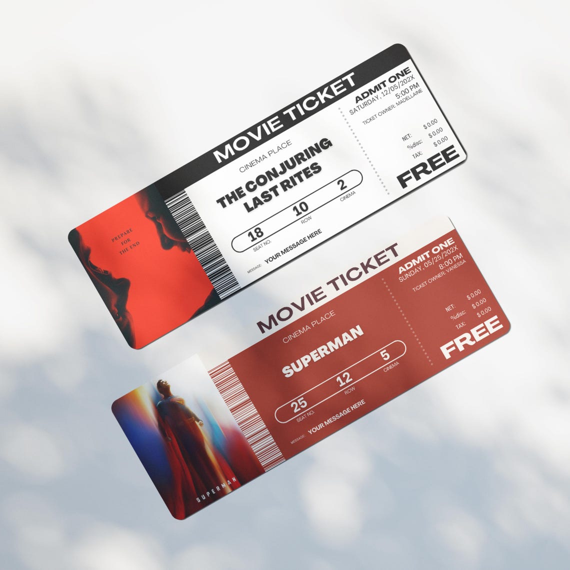 Editable Movie Ticket Template: Surprise Gift, Date Night Voucher ...