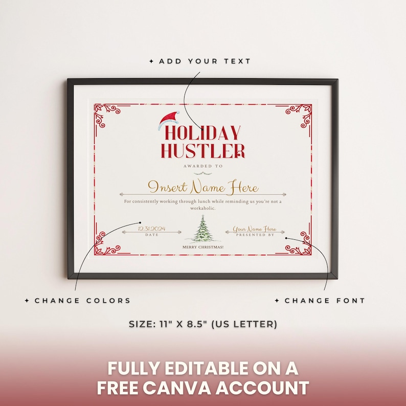 Employee Christmas Appreciation Award Certificates, Printable Funny ...