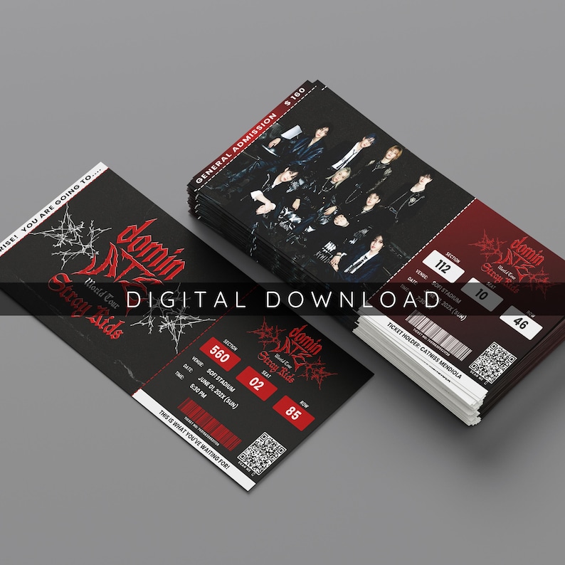 Printable Stray Kids Dominate Concert Ticket Canva Template, Dominate ...
