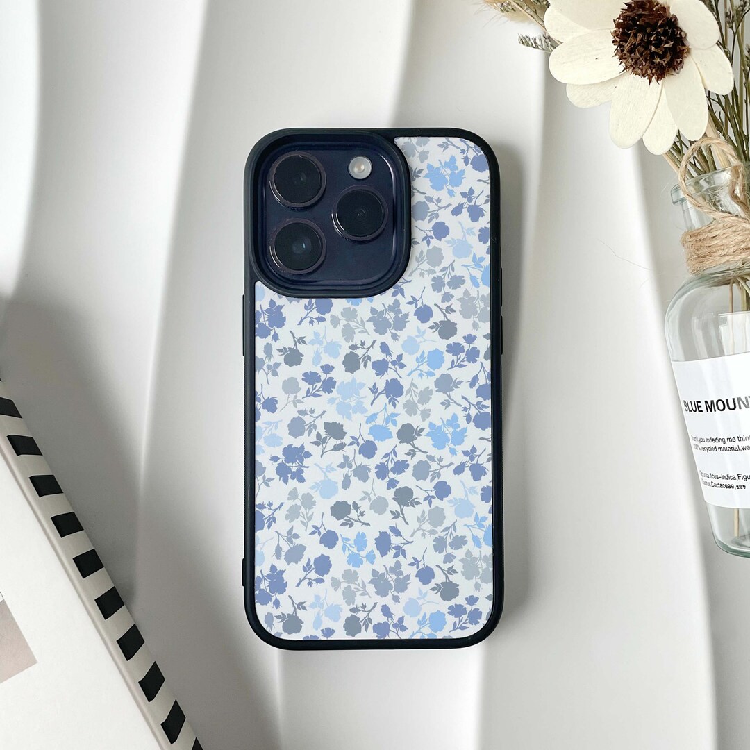 Blue Flowers Phone Case for Iphone16 15 14 13 12 11 Pro Max Case ...