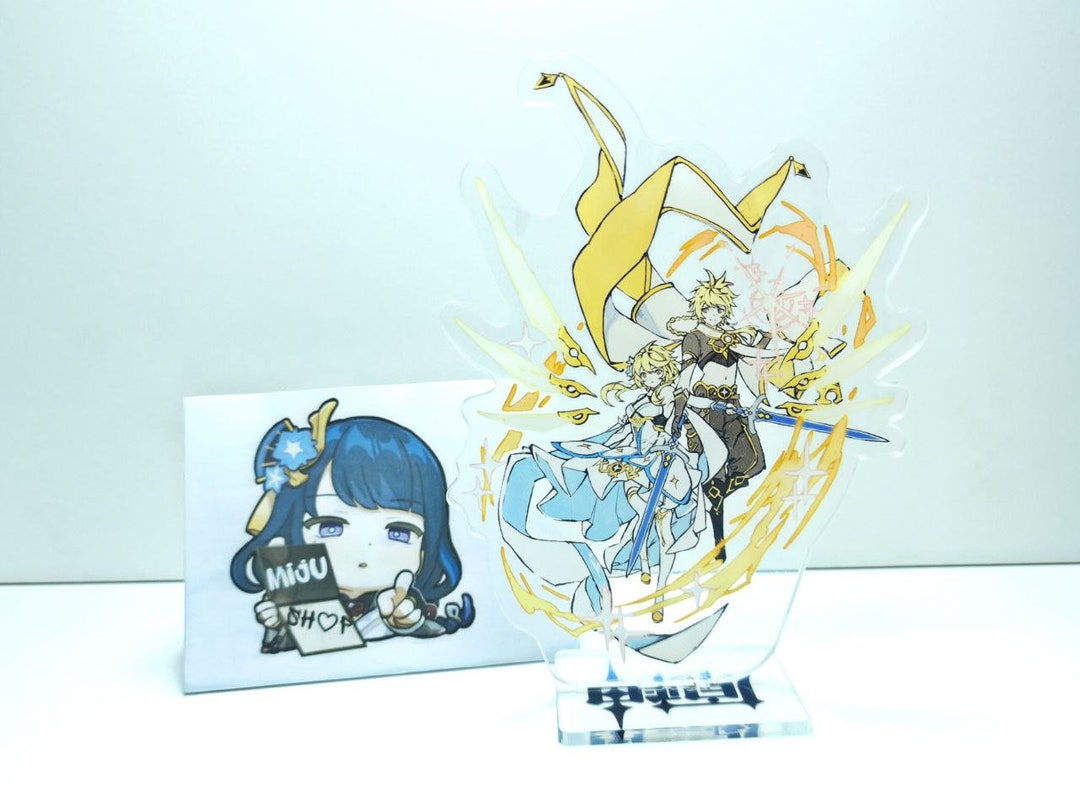 Genshin Impact Acrylis Stand Aether and Lumine - Etsy