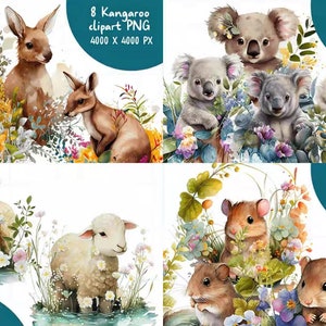 348 Watercolor Animals Mega Clipart Bundle Woodland, Safari, Farm ...