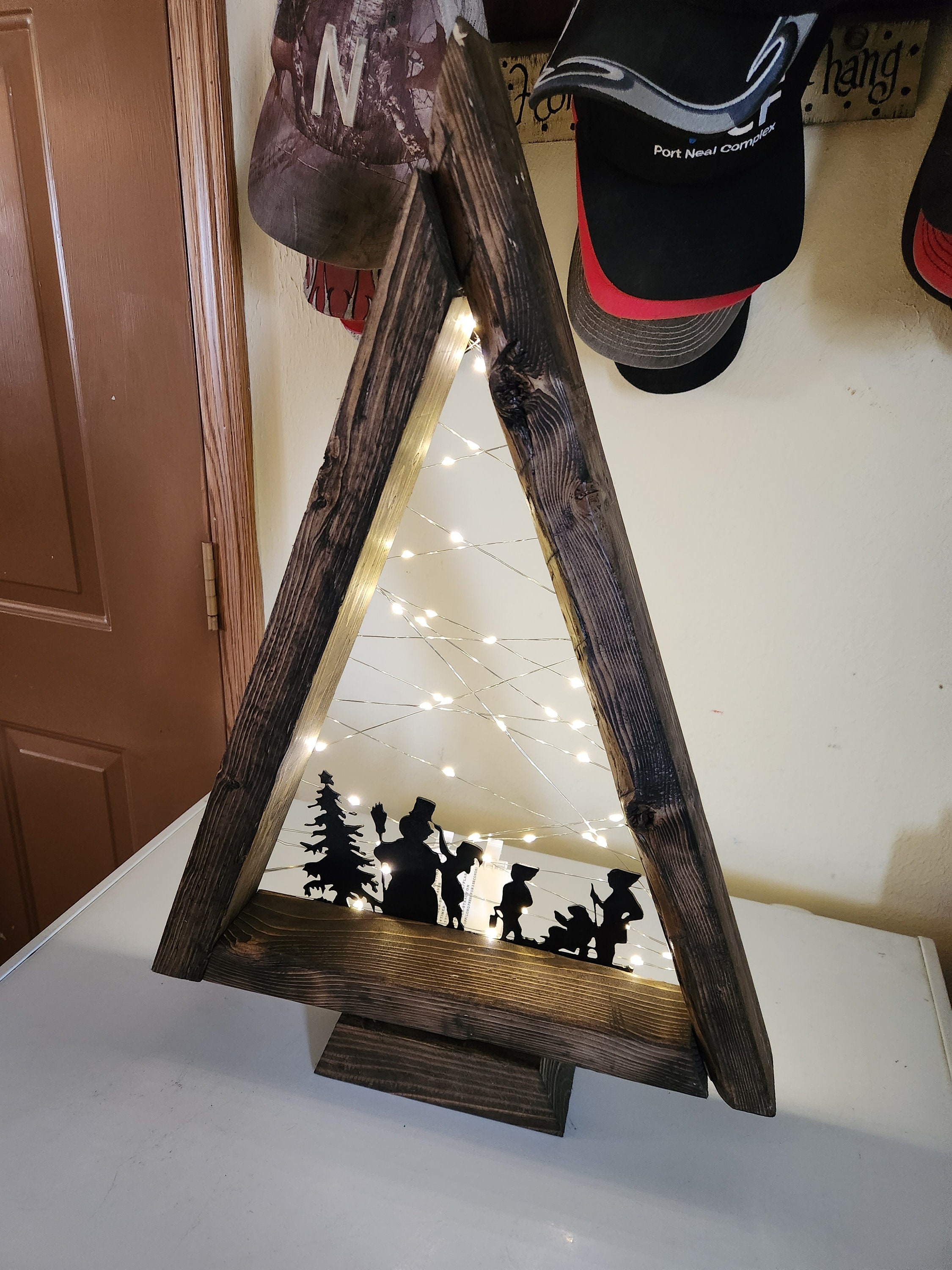 LED Wooden Christmas Tree Decor - Etsy