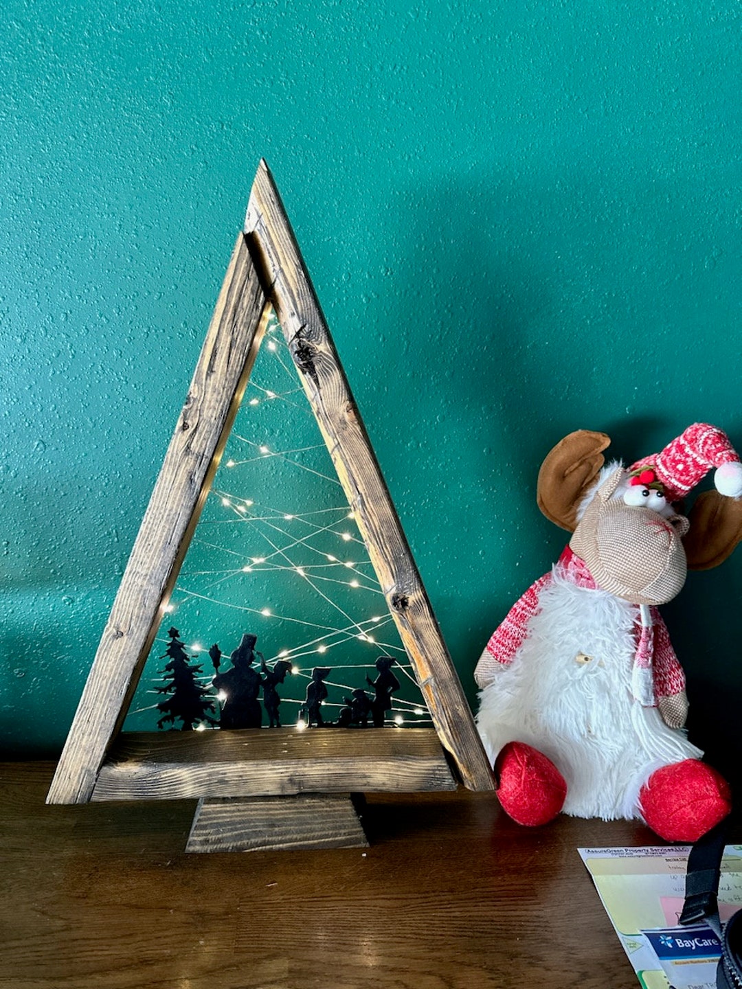 LED Wooden Christmas Tree Decor - Etsy