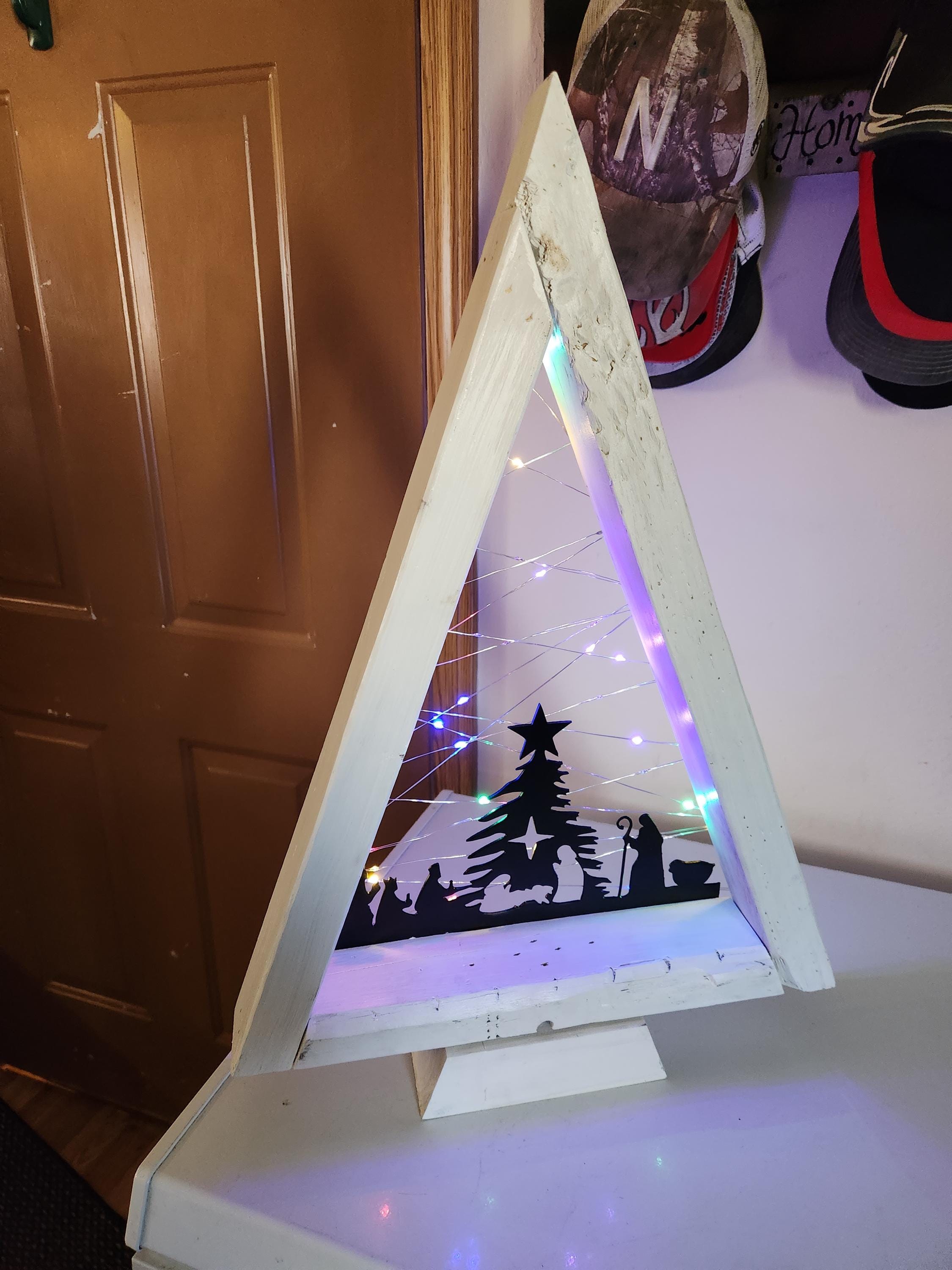 LED Wooden Christmas Tree Decor - Etsy