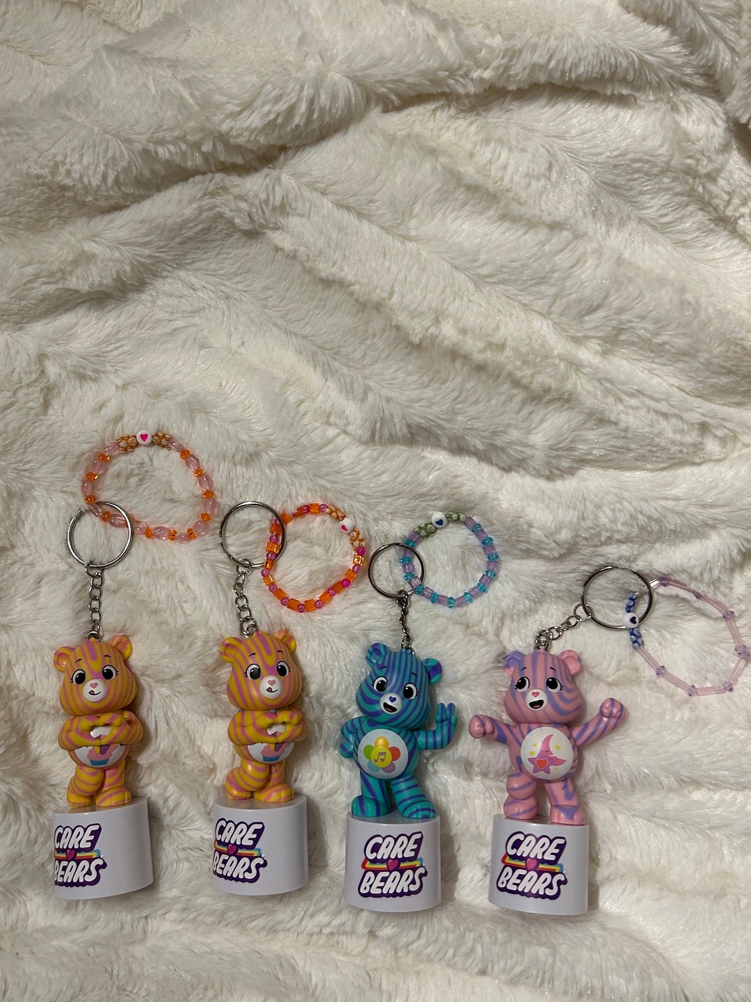 Care Bear Keychain (with Matching Unique Beaded Loop) and Figurine ...