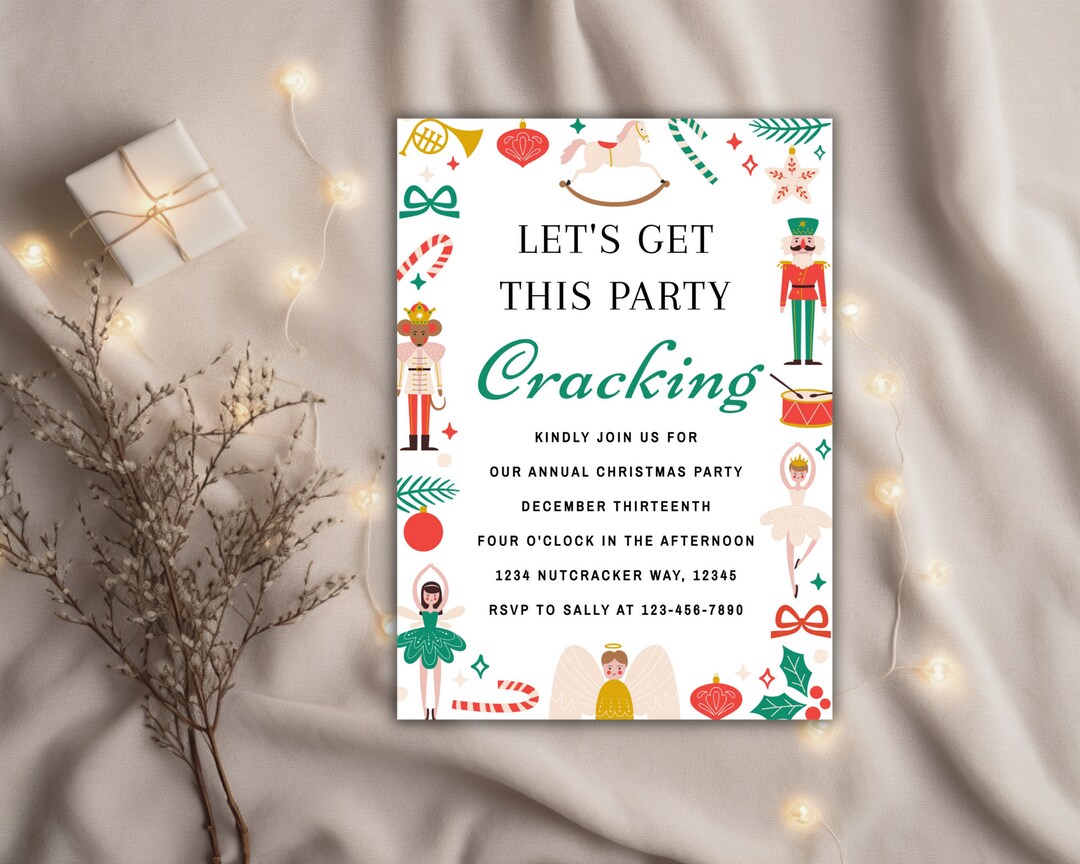 Let's Get This Party Crackin' Invite, Christmas Party Invitation ...