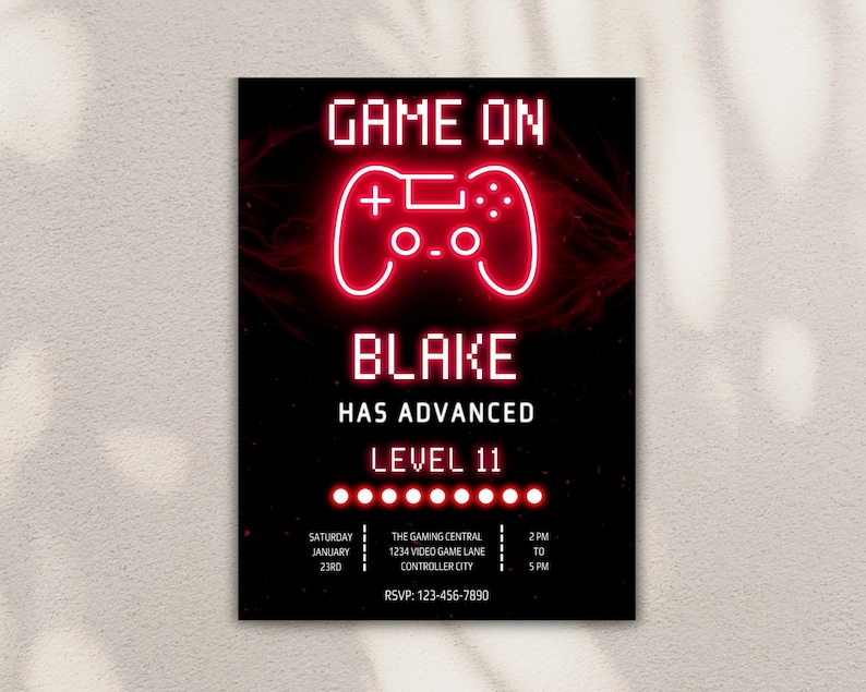Editable Video Game Party Invitation Boy Gamer Birthday - Etsy Australia