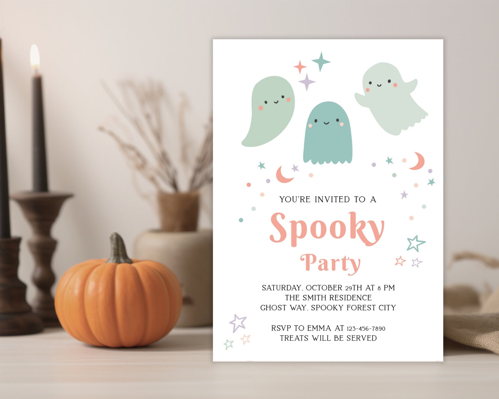 EDITABLE Spooky Party Invitation Costume Party Halloween - Etsy