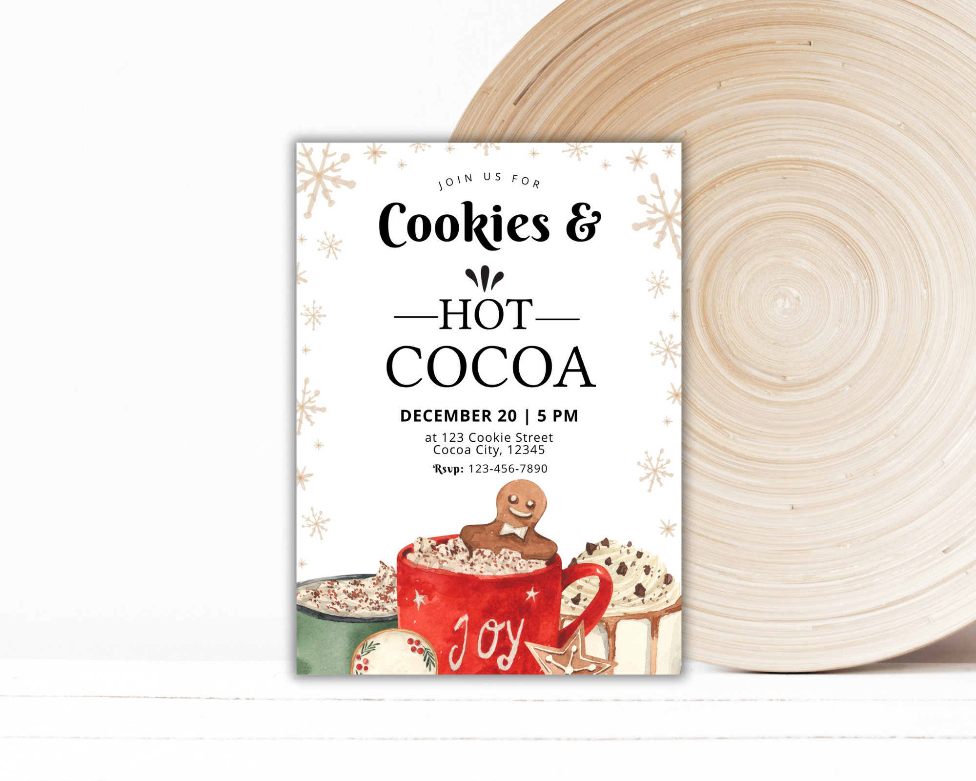 Cookies and Cocoa Invitation, Hot Chocolate Party Invite, Holiday ...