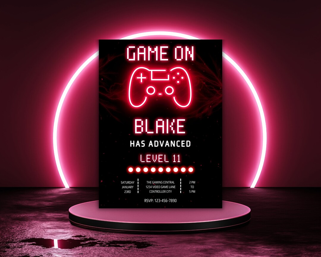 Editable Video Game Party Invitation Boy Gamer Birthday - Etsy Australia