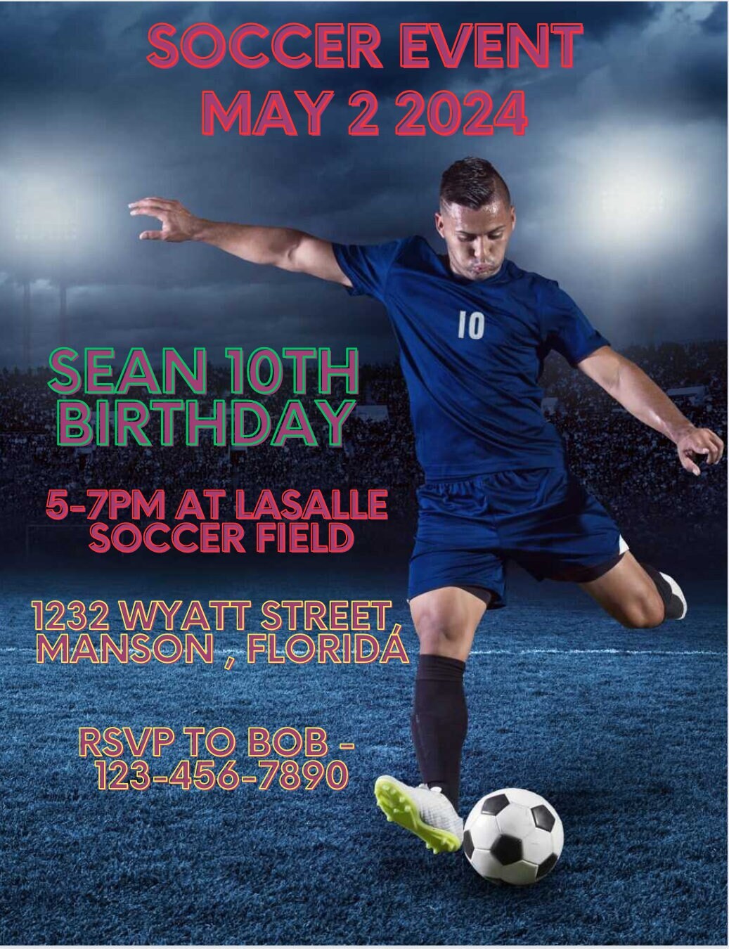 Editable Soccer Birthday Invitation Digital Soccer Party - Etsy