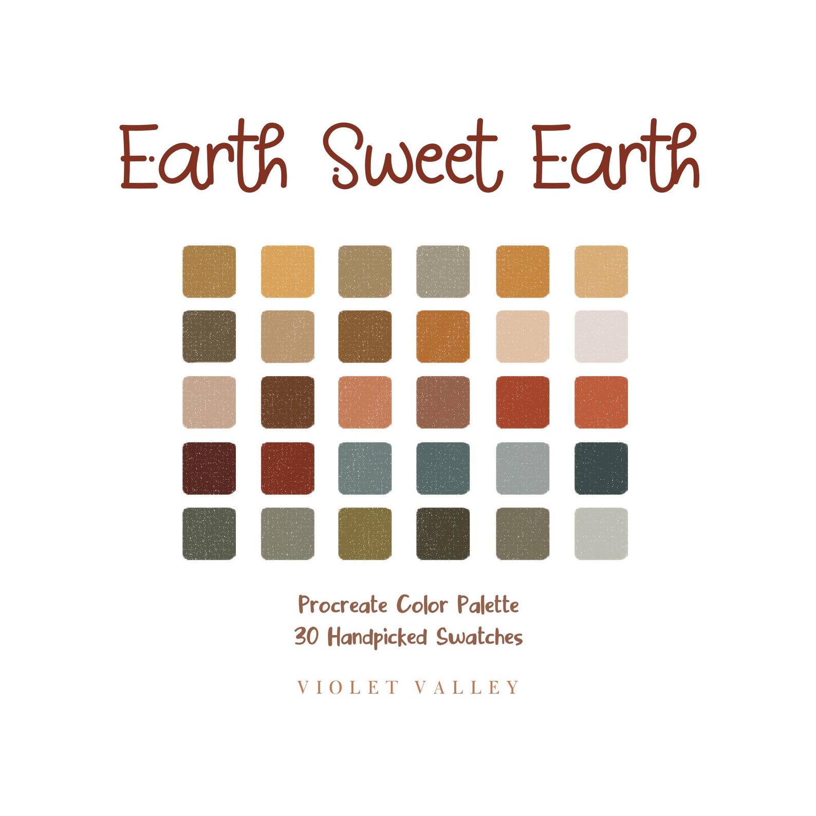 Earth Sweet Earth, Procreate Color Palette, Procreate Swatches, Color ...