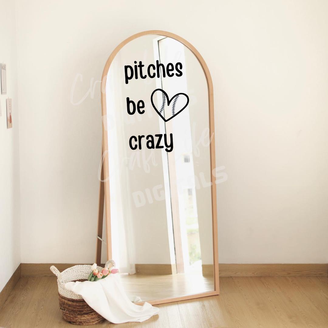 Pitches Be Crazy SVG - Fun Baseball Graphic for Cricut Crafts - Perfect ...