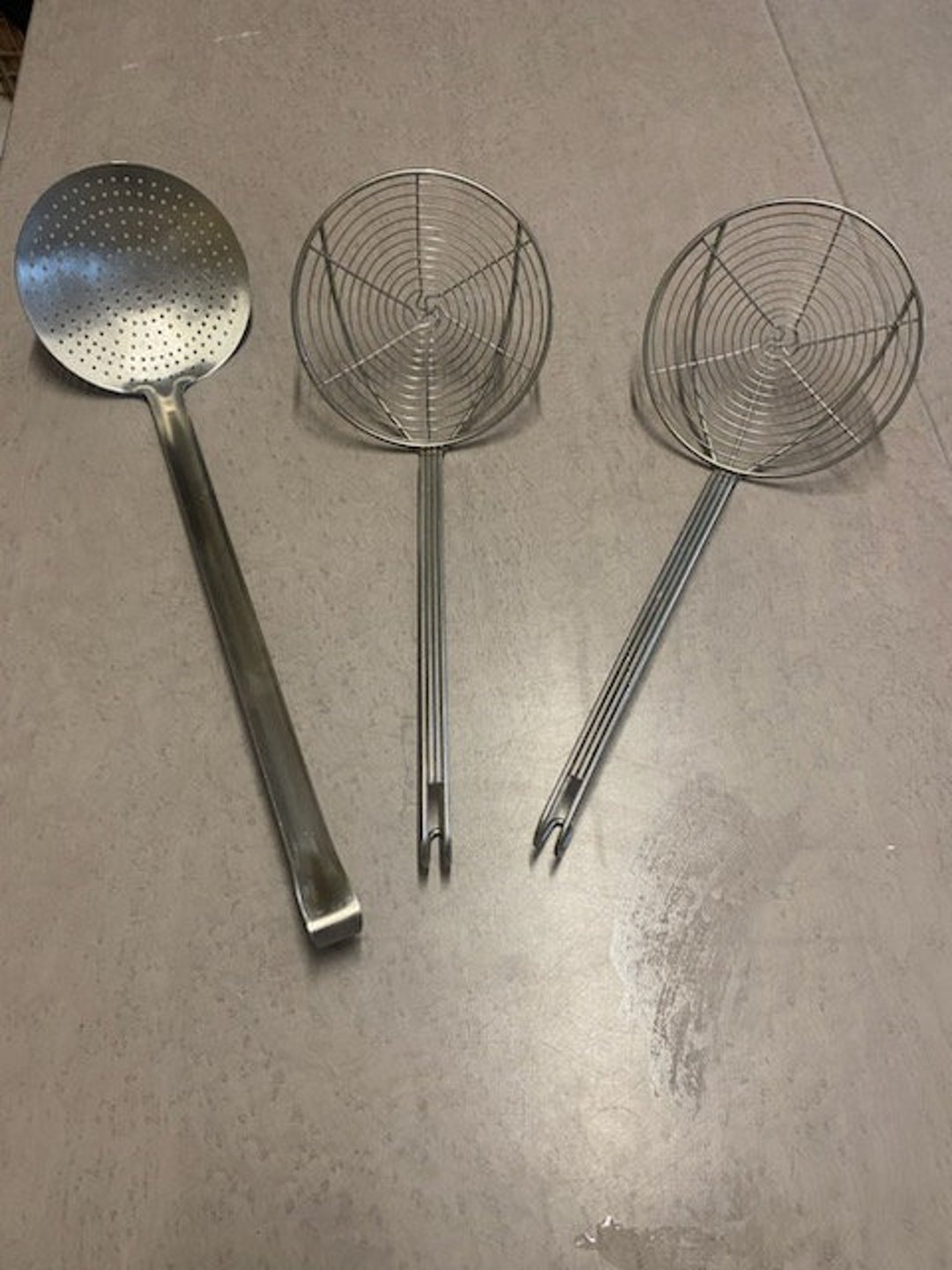 Set Of 3 Stainless Steel Skimmers Etsy
