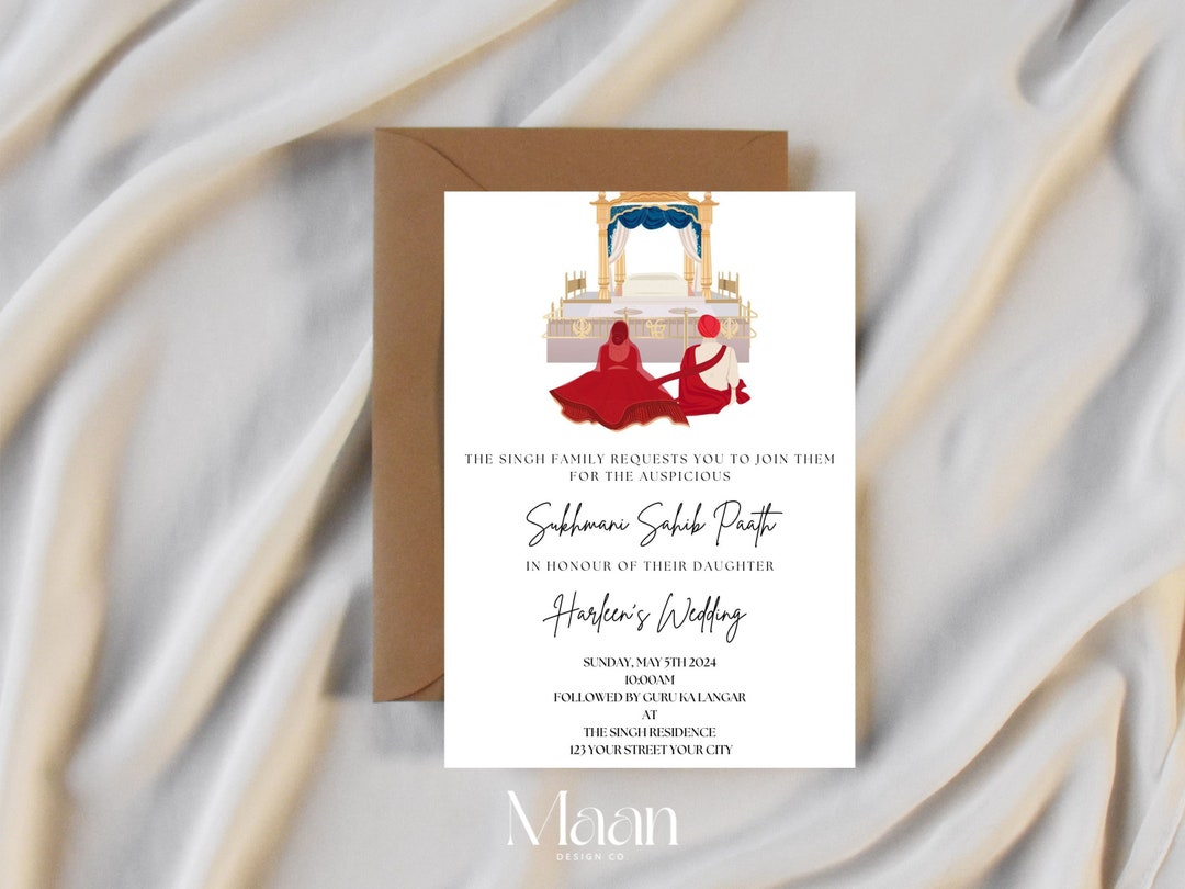 Sikh Sukhmani Sahib Paath Invite, DIY Invitation - Etsy